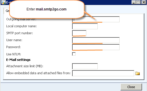 Setting up Microsoft Dynamics AX with SMTP2GO