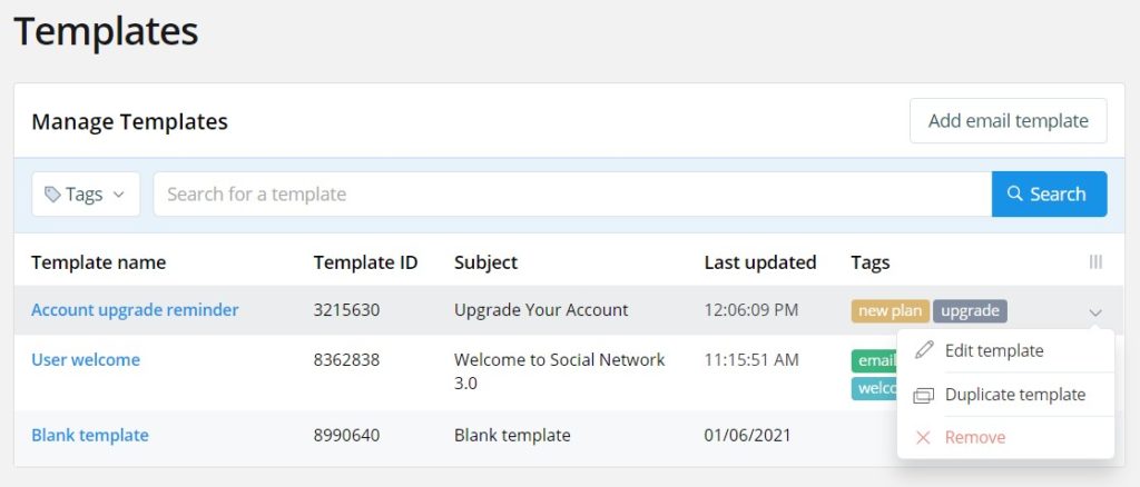 New Feature: API Templates - SMTP2GO